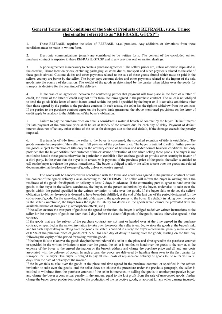 Downloads | Refrasil s.r.o.